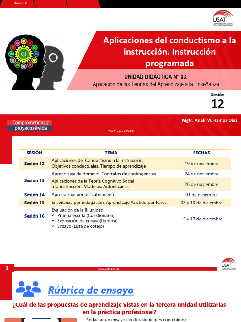 Sesión 12 - Bases Psicológicas del Aprendizaje 3era unidad | PDF | Ensayos | Reforzamiento