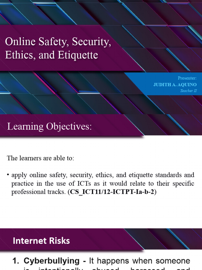 W2 Online Safety Security Ethics and Etiquette Students | PDF
