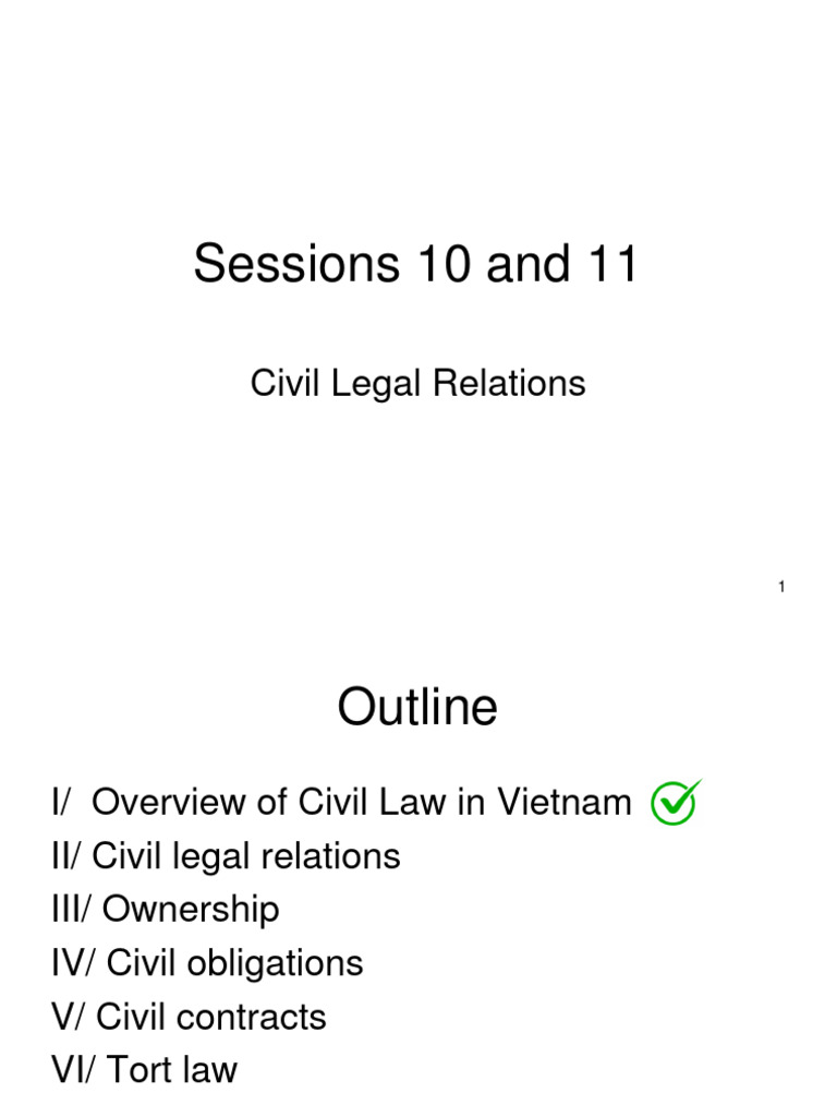 10 - 11. Introduction To Law - Topic 2 - Part 2 - Civil Legal Relations ...