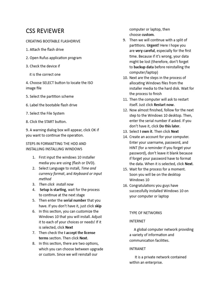 Css Reviewer Pdf Network Topology Computer Network