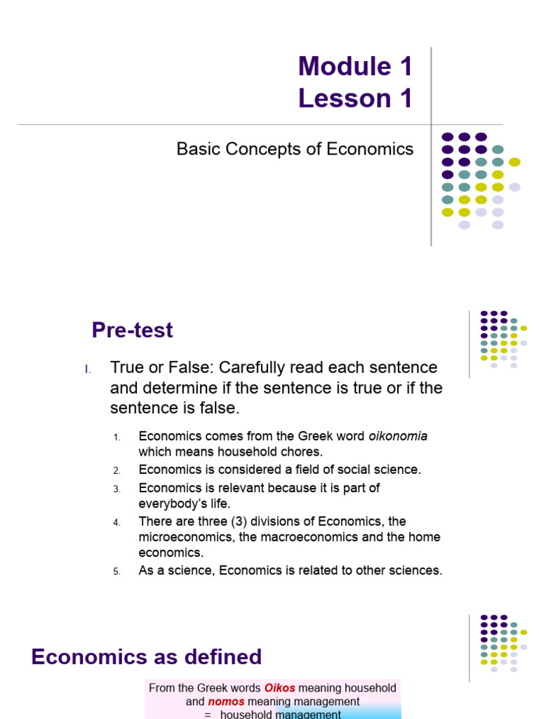 Introduction to Basic Economics Concepts | PDF | Economics ...