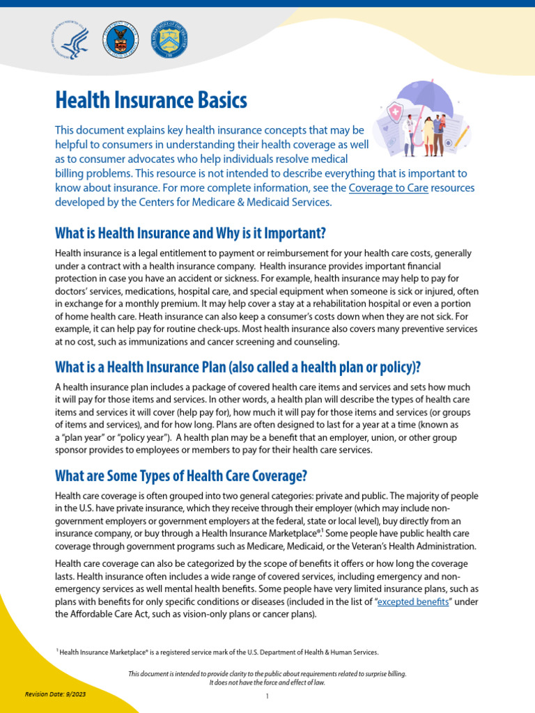 Nsa Health Insurance Basics | PDF | Deductible | Health Maintenance ...