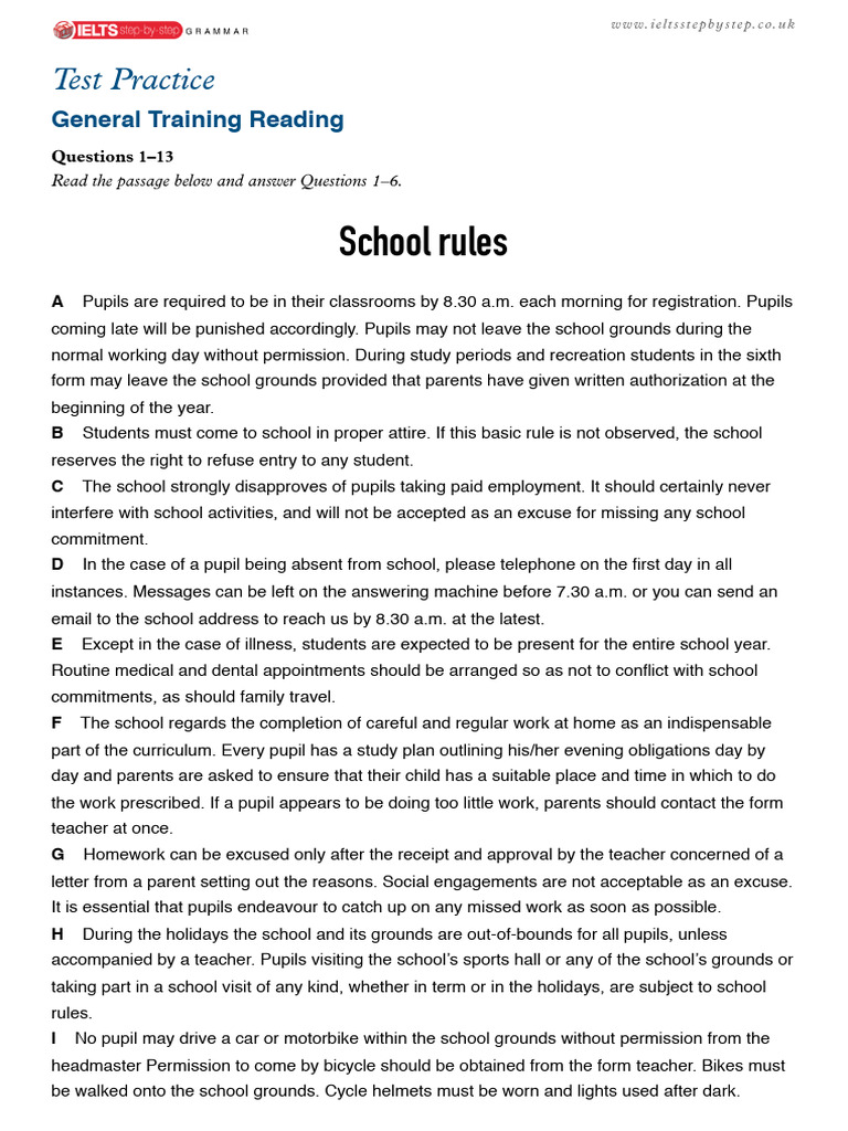 School Rules and Independent Study Guide | PDF | Fee