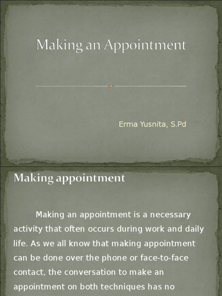Making An Appointment | PDF