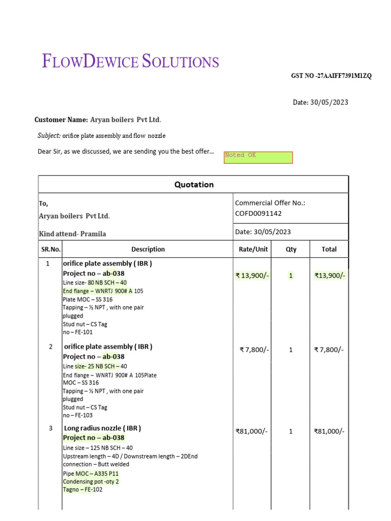 Ab 038 Comm Flow Element Offer Flow Device 1 K | PDF | Fluid Mechanics ...