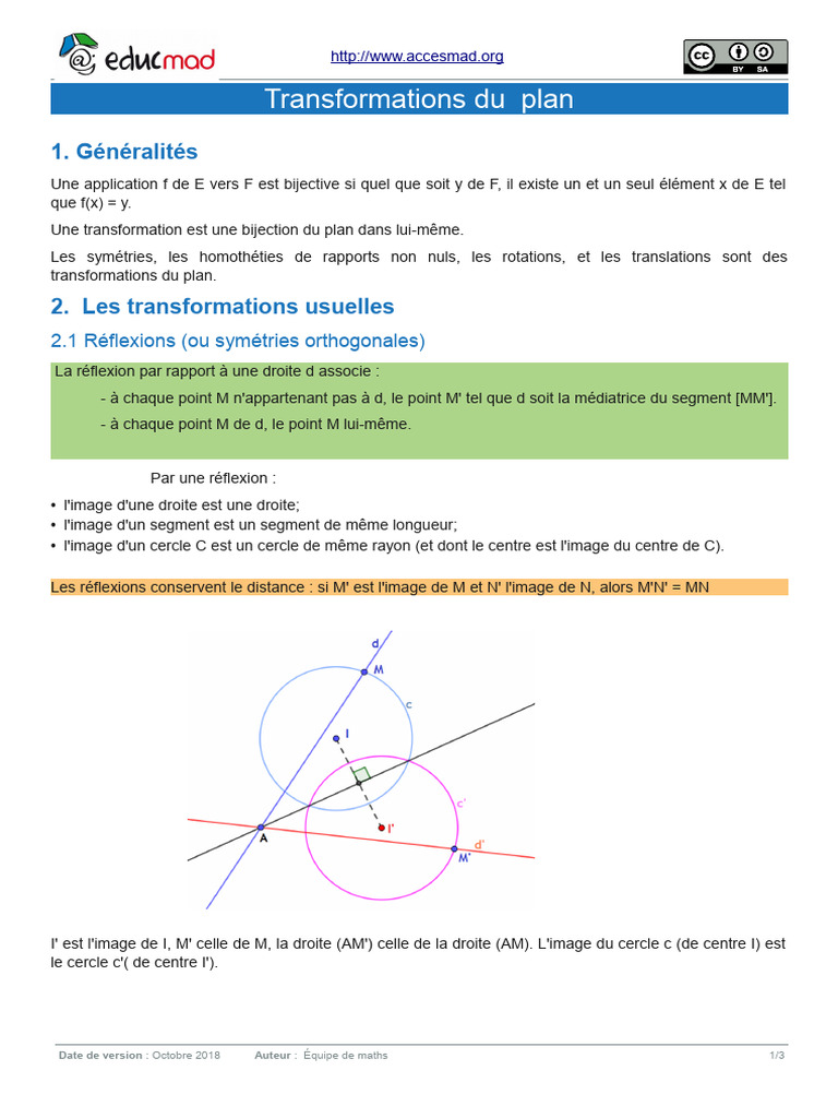 Transformations Du Plan 01 | PDF | Triangle | Objets mathématiques