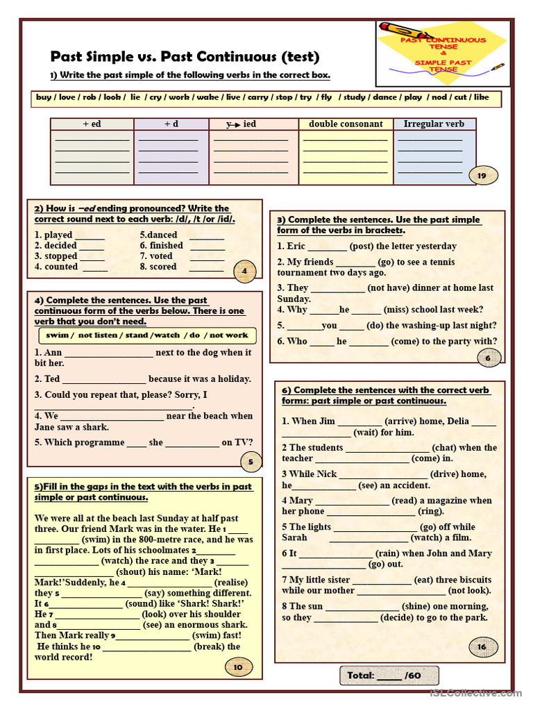 Past Simple vs. Past Continuous Test | PDF | Linguistics