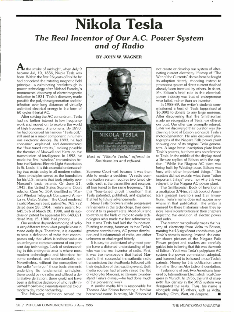 Tesla The Real Inventor of Our Ac Power System and Radio | Download ...