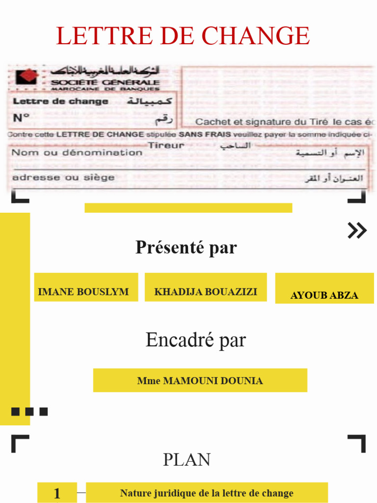 La Lettre de Change VF2 | PDF | Lettre de change | Débiteur