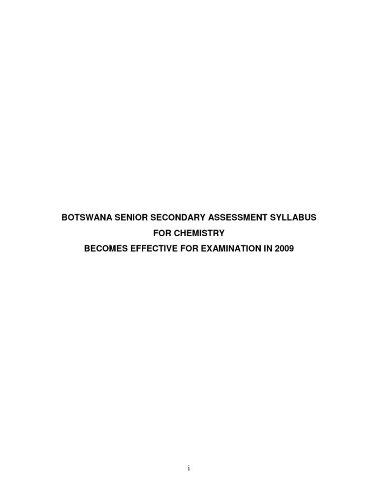 BGCSE Chemistry Assessment Syllabus | PDF | Redox | Chemical Reactions