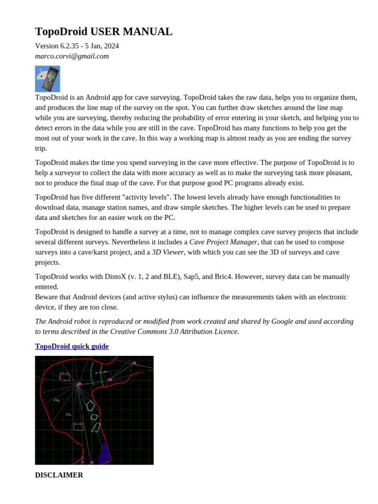 Manual Topodroid | PDF | Menu (Computing) | Surveying