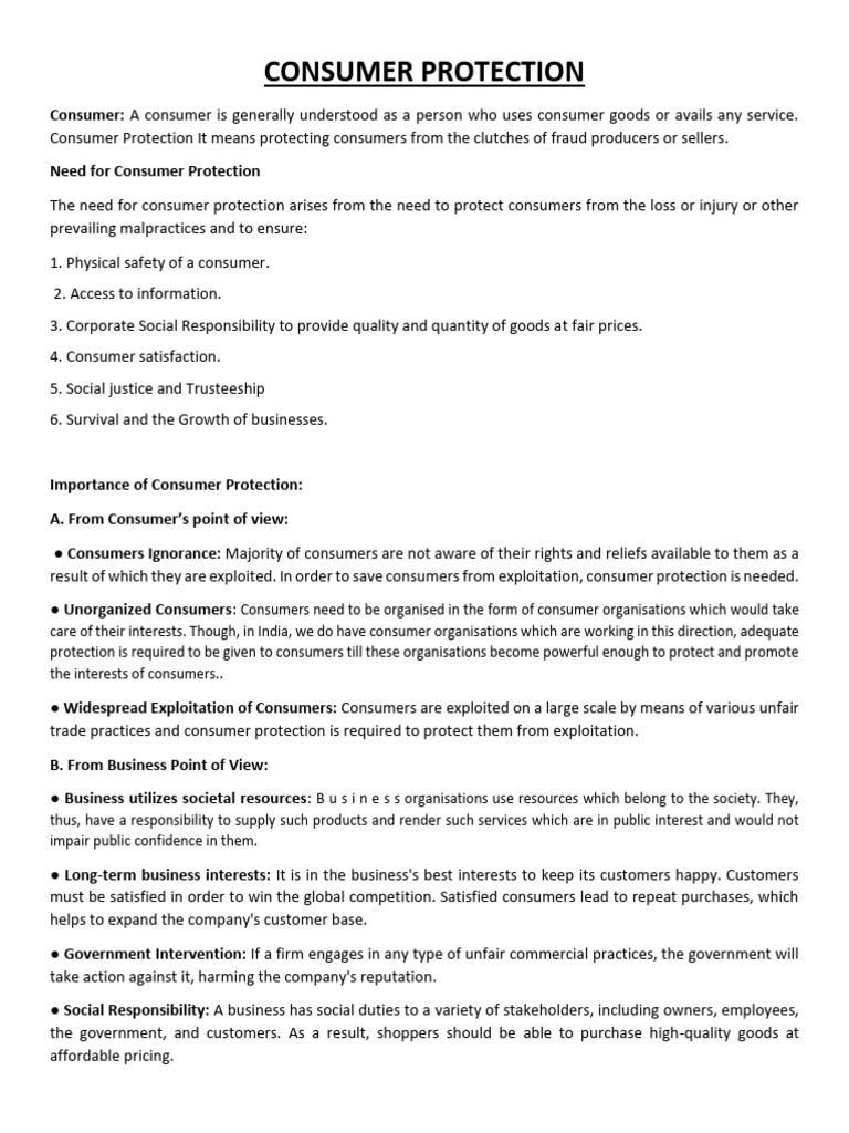 Consumer Protection | PDF | Consumer Protection | Product (Business)