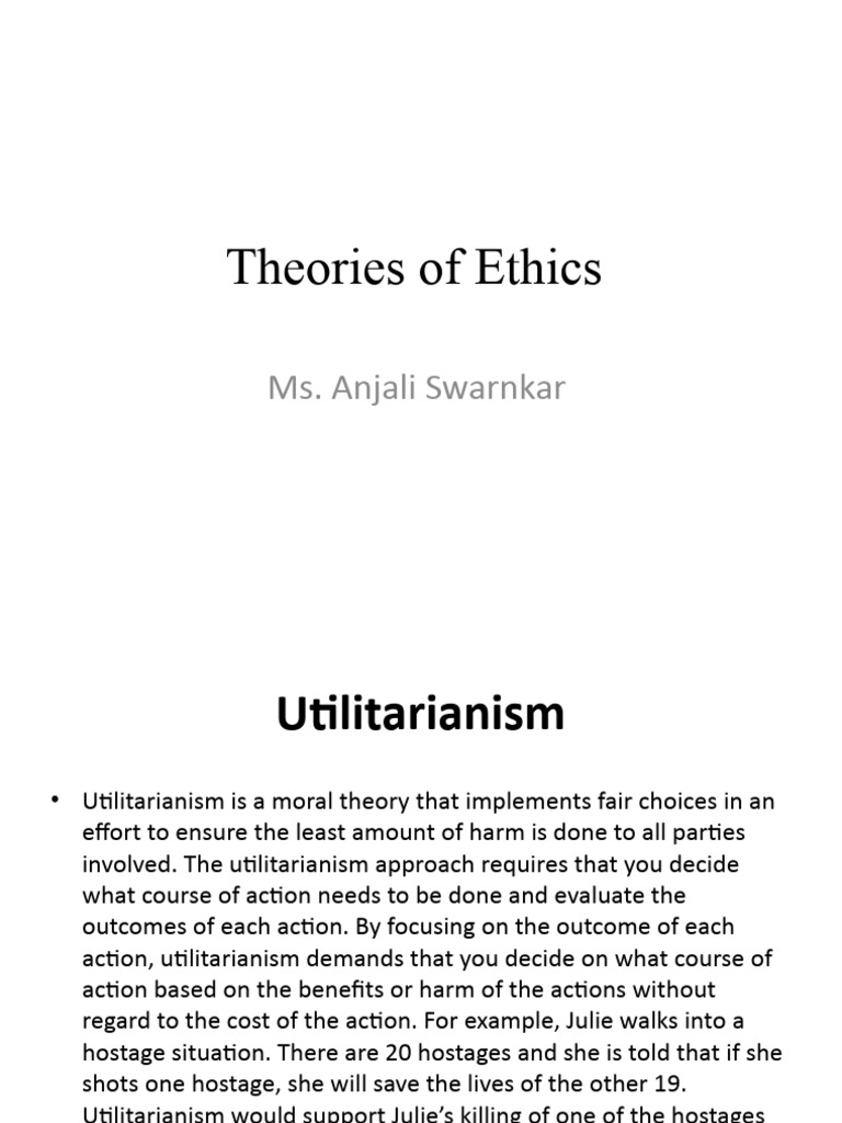 Theories of Ethics | PDF | Utilitarianism | Virtue Ethics