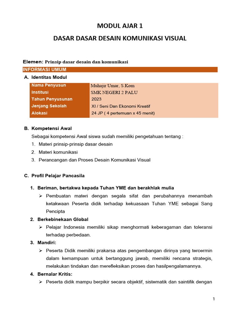 Modul 1 Xi DKV | PDF