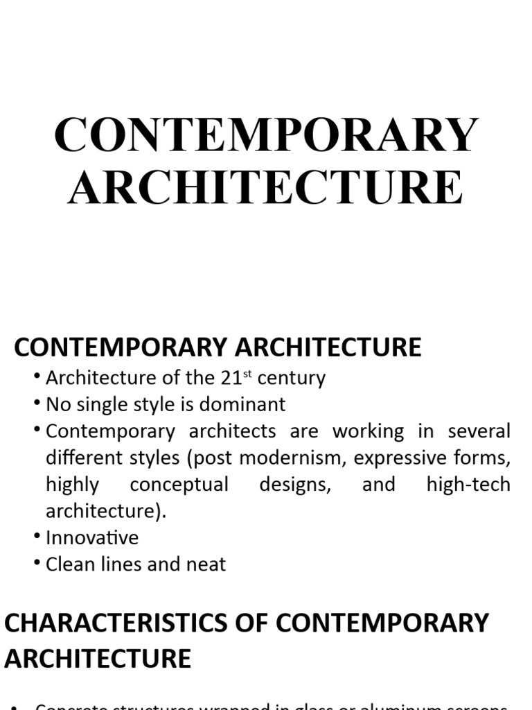 Contemporary Architecture | PDF