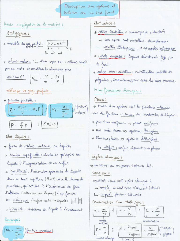 Résumé de la chimie MP et MPSI | PDF