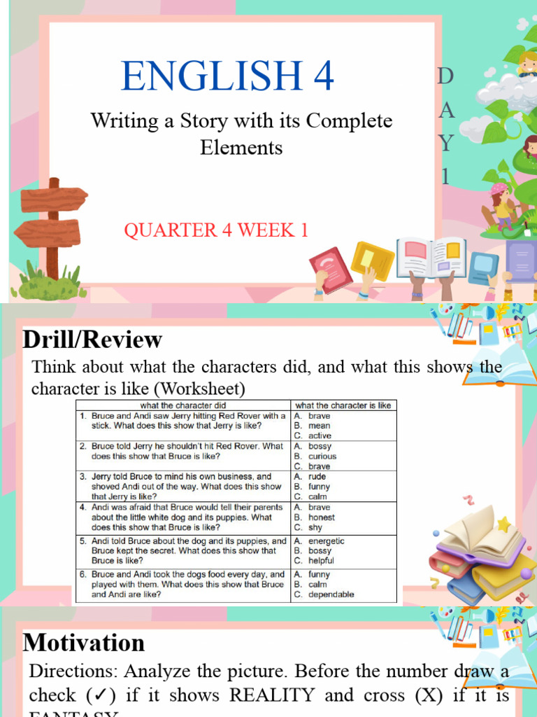 Story Writing Elements for Grade 4 | PDF | Plot (Narrative)