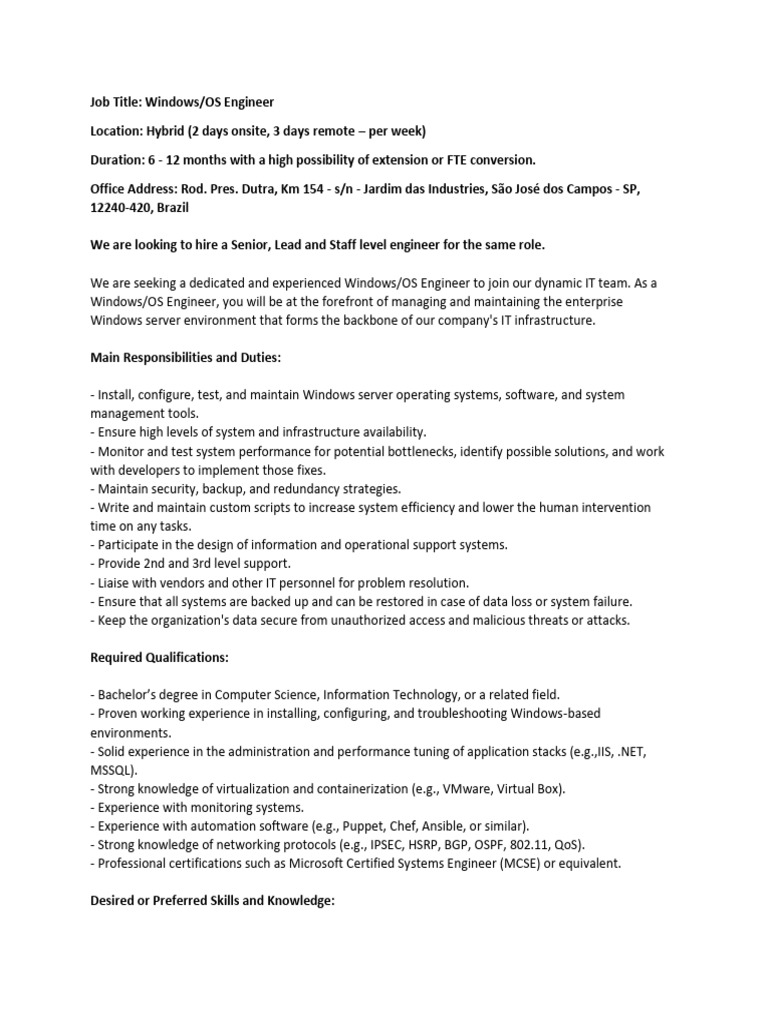 Windows OS Engineer - OSKE | PDF | Microsoft Windows | Active Directory