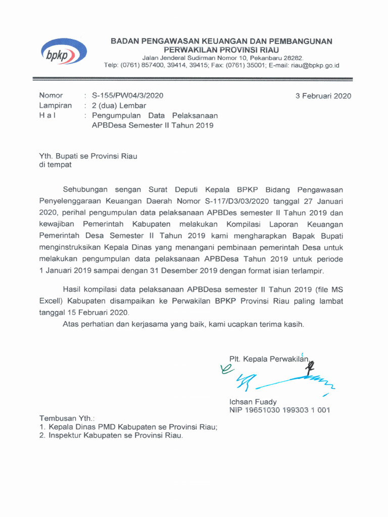 Surat APBDesa Sem II | PDF