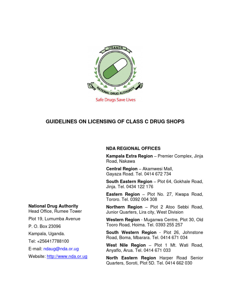Licensing Guidelines for Class C Drug Shops | PDF | Identity Document ...