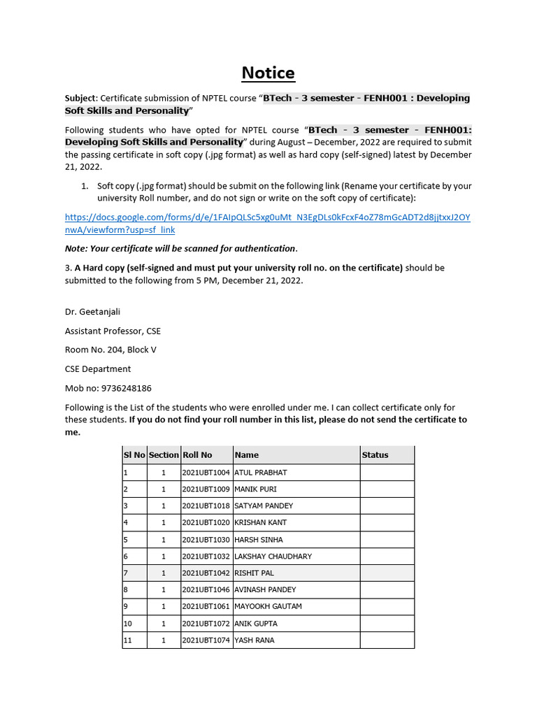 B.tech. - Developing Soft Skills | PDF