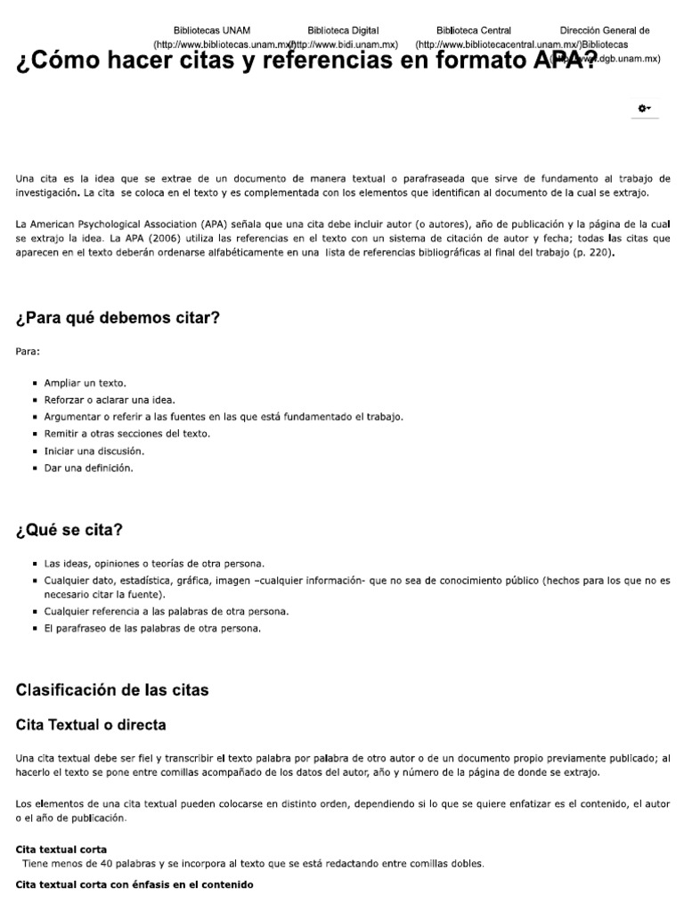 Cómo Hacer Citas y Referencias en Formato APA | PDF Cómo Hacer Citas y Referencias en Formato APA | PDF