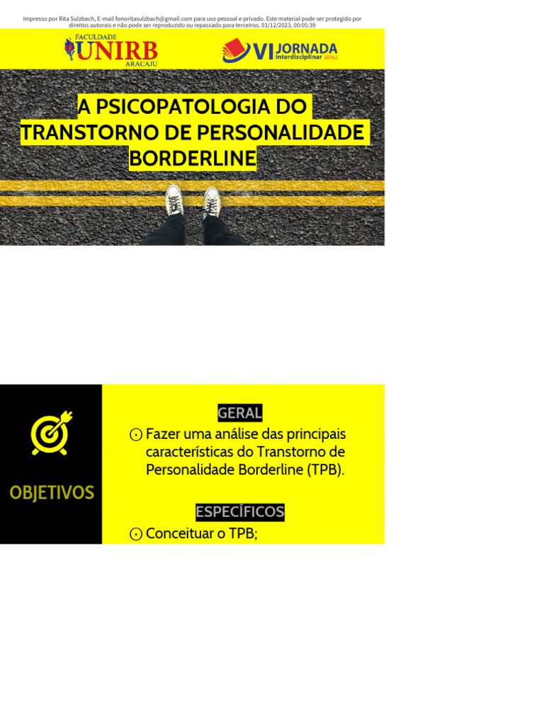 Borderline (Slides) | PDF | Transtorno de personalidade limítrofe ...