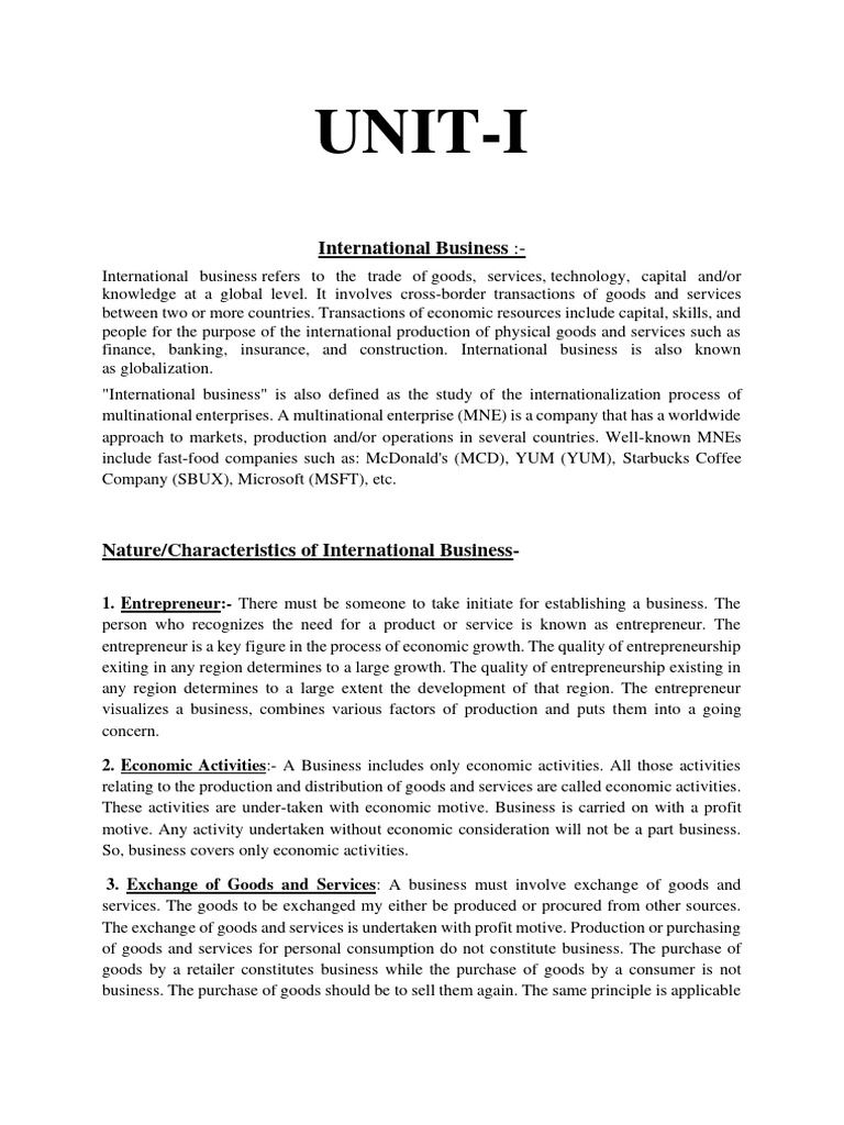 Ib Unit 1 | PDF | License | Exports