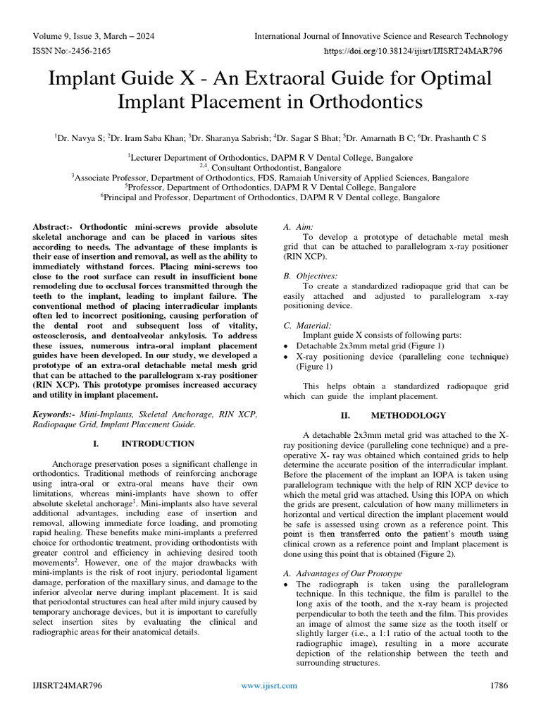 Implant Guide X - An Extraoral Guide for Optimal Implant Placement in ...