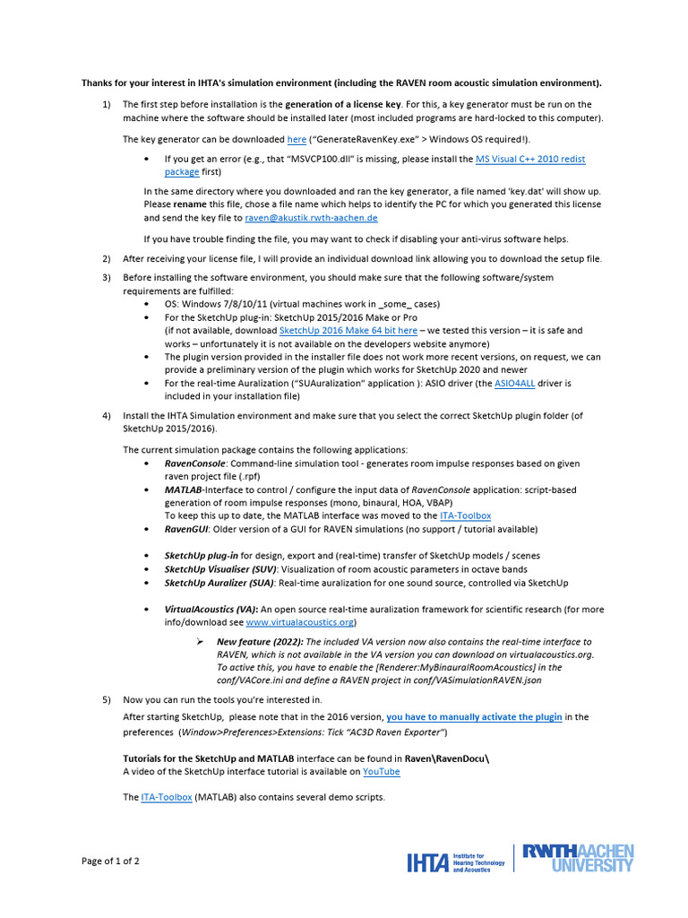 Instructions IHTASim RAVEN Installation | Download Free PDF | Installation (Computer Programs ...