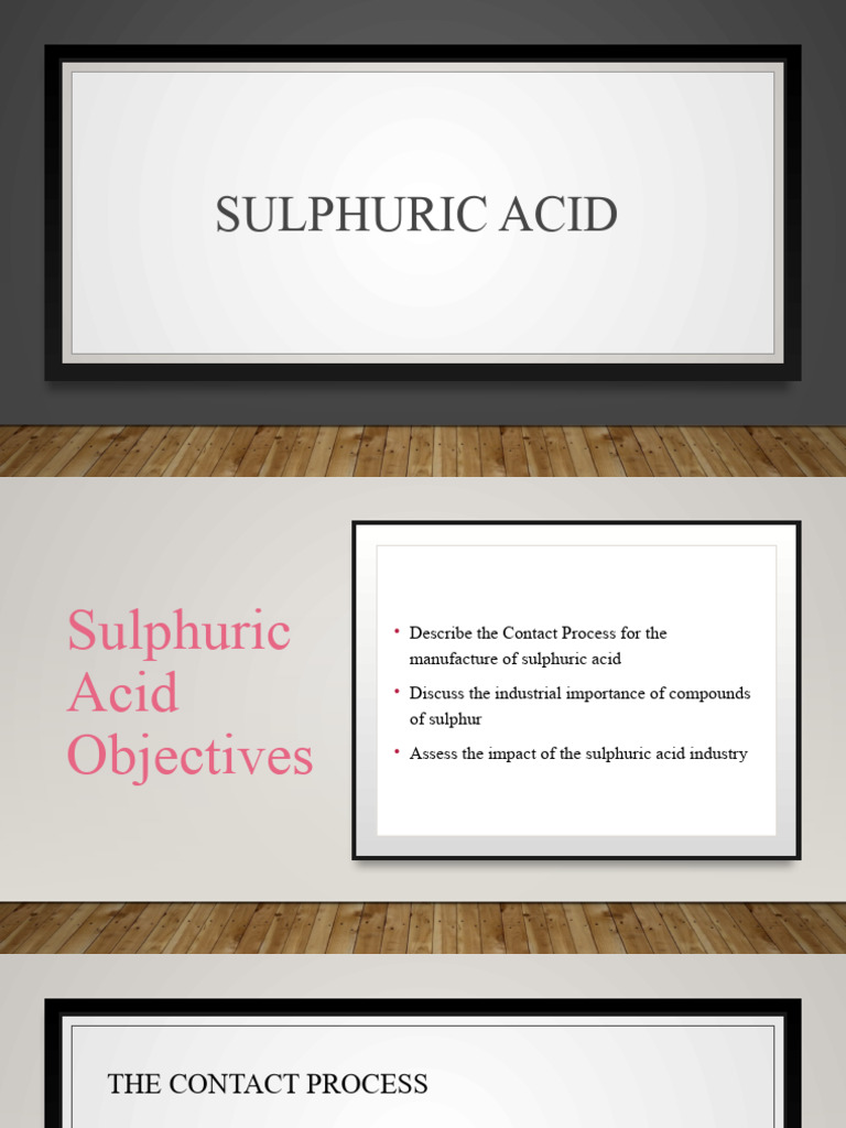 Sulphuric Acid (CAPE Chemistry Unit 2) | PDF | Sulfuric Acid | Sulfur