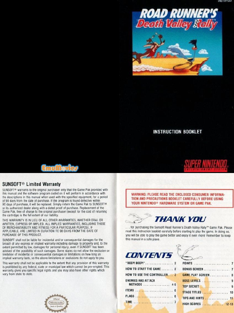 Road Runner's Death Valley Rally (USA) | PDF