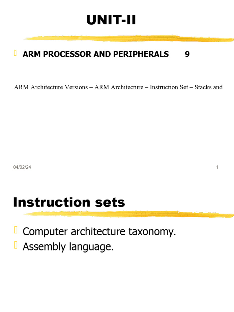U2 - ARM Processor | PDF | Central Processing Unit | Input/Output