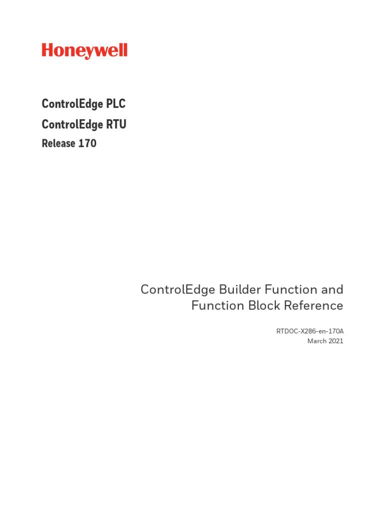 ControlEdge Builder Function and Function Block Configuration Reference Guide-RTDOC-X286-en-170A ...