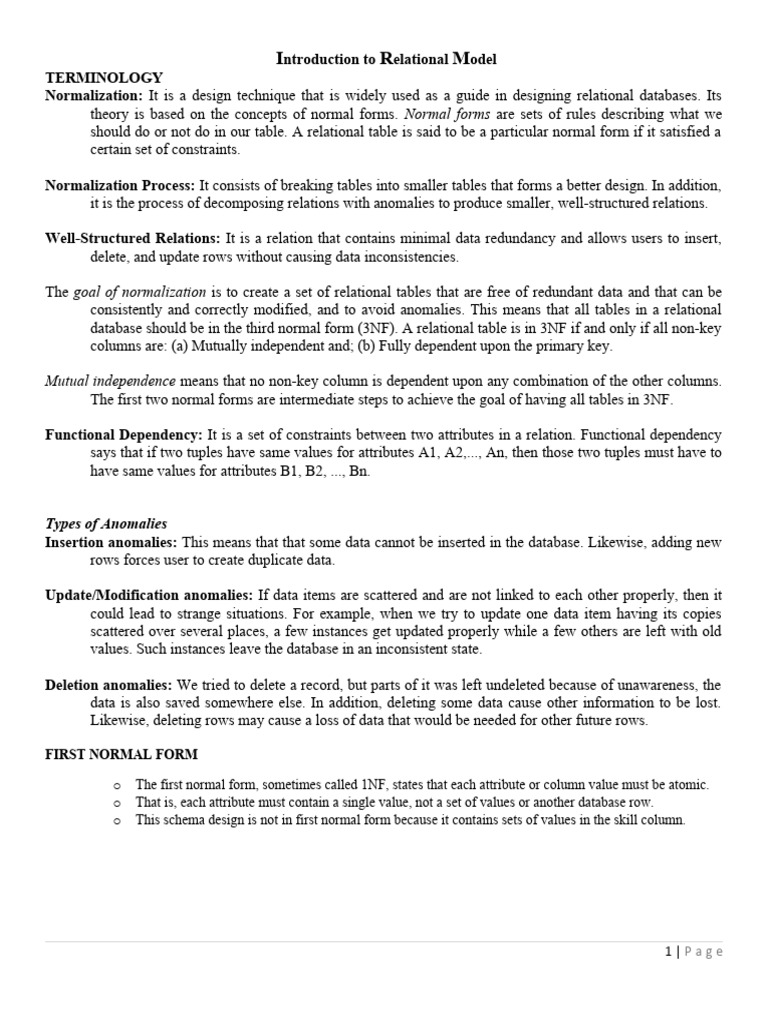 Normalization | PDF | Relational Model | Information Science