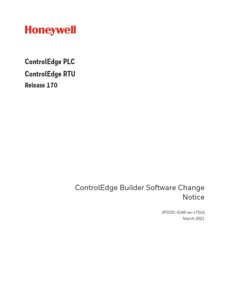 ControlEdge Builder Software Change Notice - RTDOC-X166-en-1701A | PDF | Programmable Logic ...