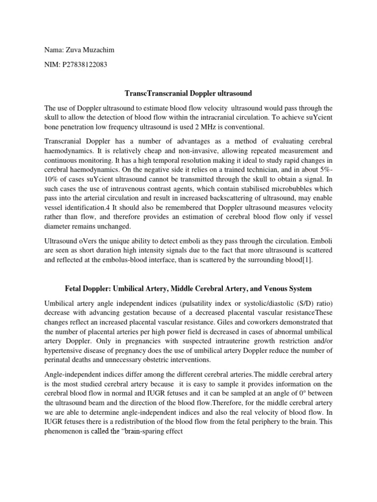 Transcranial Doppler Ultrasound Insights | PDF | Medical Ultrasound | Fetus