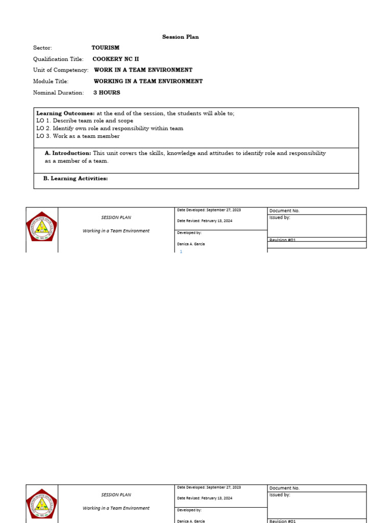 Session Plan LO1 Preparing Financial Reports | PDF | Learning | Human Communication