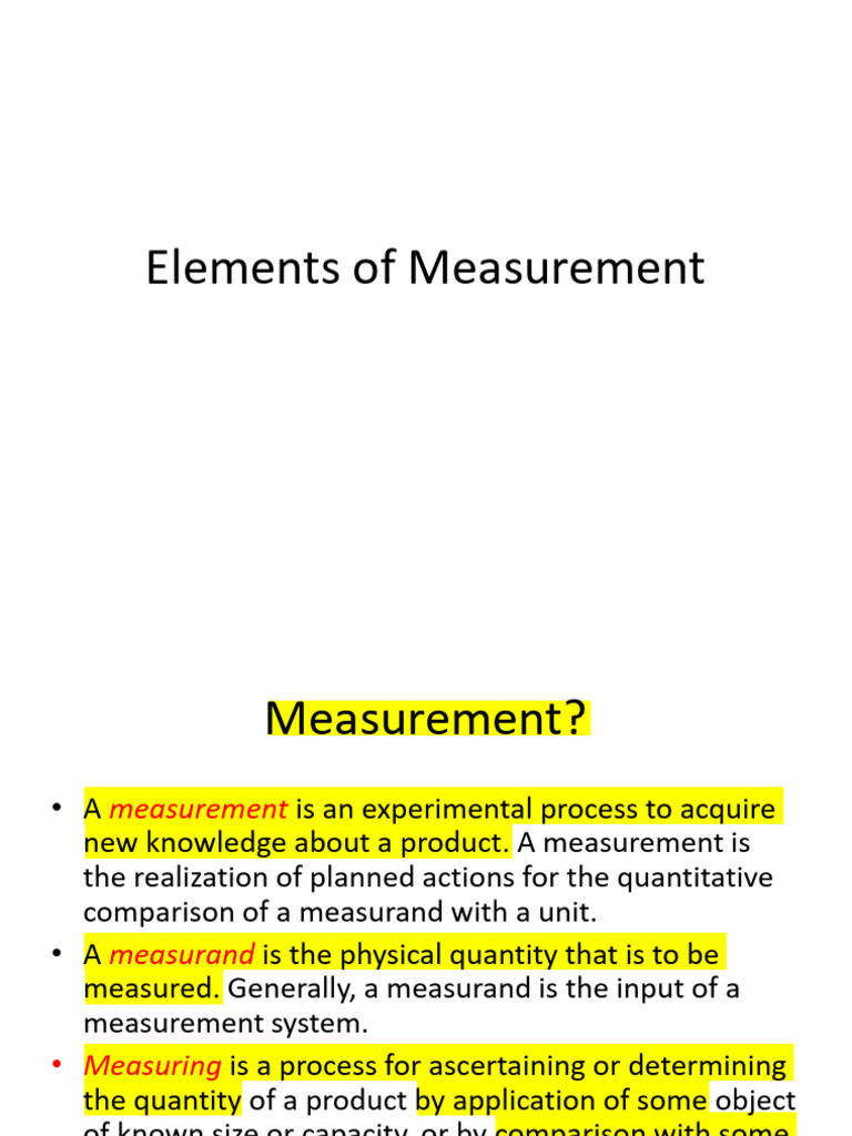 Elements of Measurement | PDF | Accuracy And Precision | Observational Error