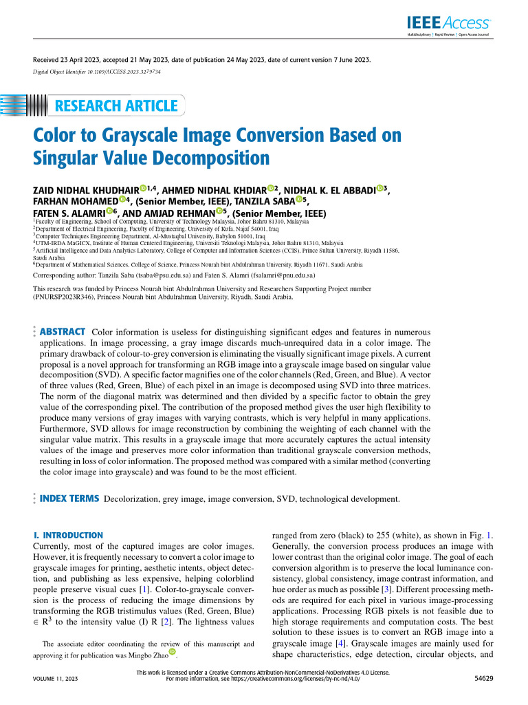 Color To Grayscale Image Conversion Based On Singular Value Decomposition | PDF | Matrix ...