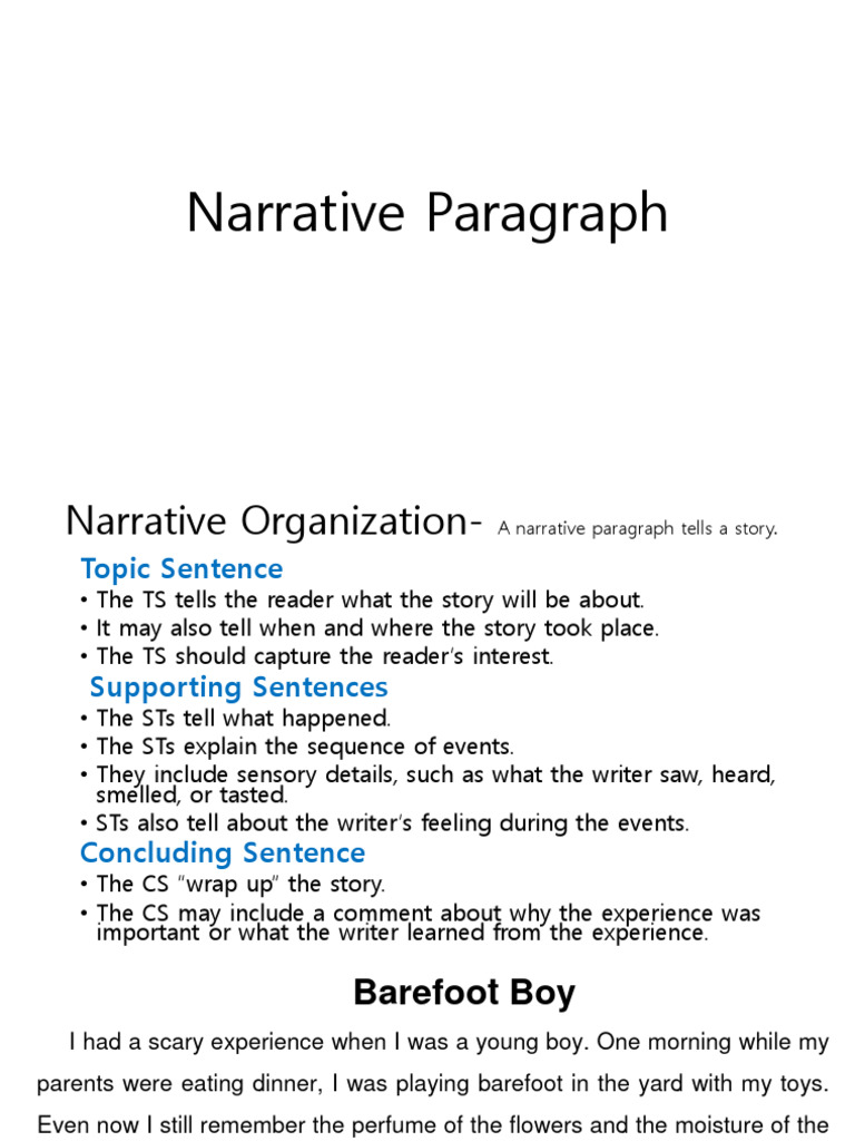 Narrative Paragraphs | PDF