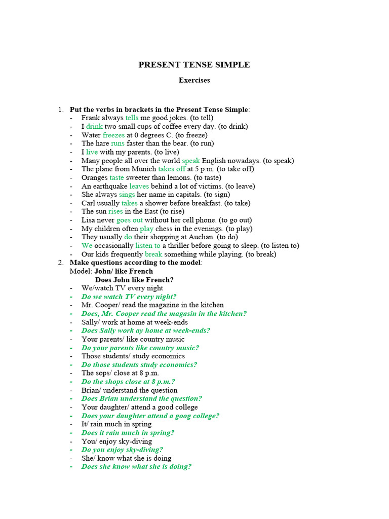 Exercitii Rezolvate Engleza | PDF | Linguistic Morphology | Syntax