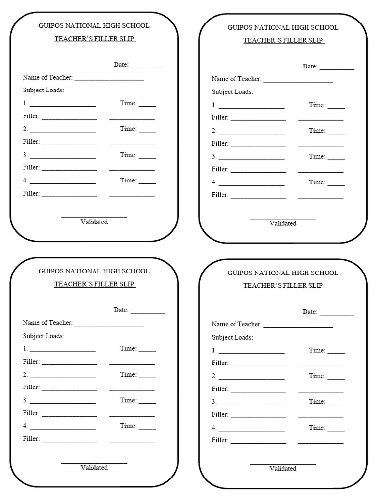 Filler Slip1 Teacher | PDF
