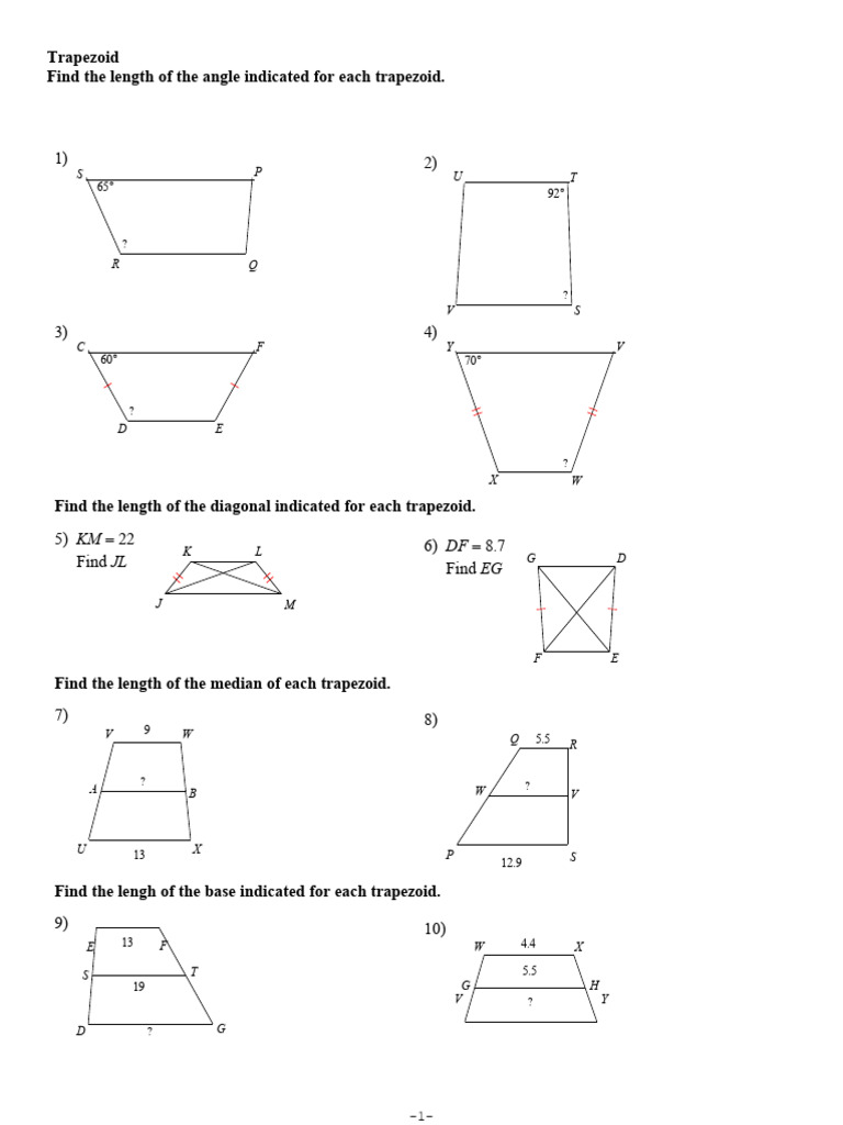 Trapezoids (Activity) | PDF | Elementary Geometry | Euclidean Geometry