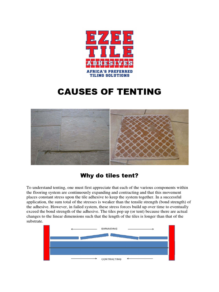 Causes of Tenting Tiles | PDF | Concrete | Adhesive