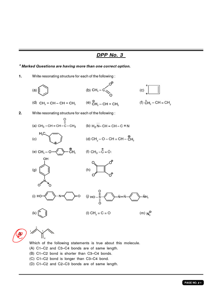 DPP 3 Electronic Effect | PDF | Chemical Bond | Atomic