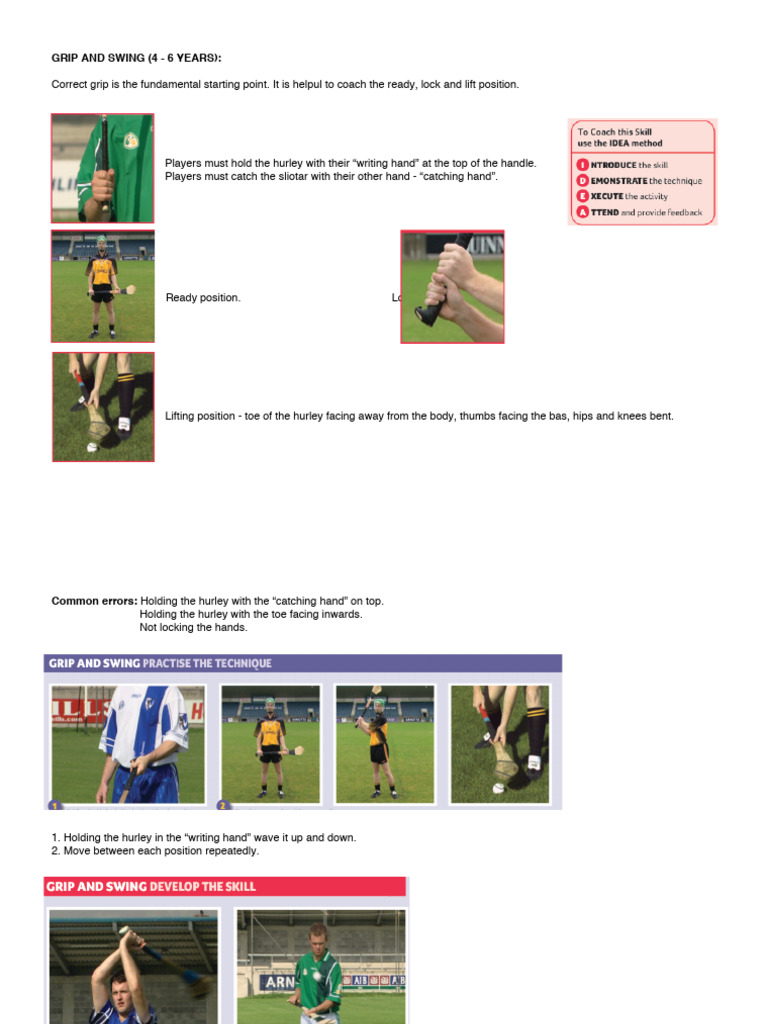Hurling Skills Coaching Info | PDF | Foot