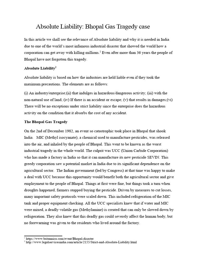 Absolute Liability | PDF | Environmental Issues | Pollution