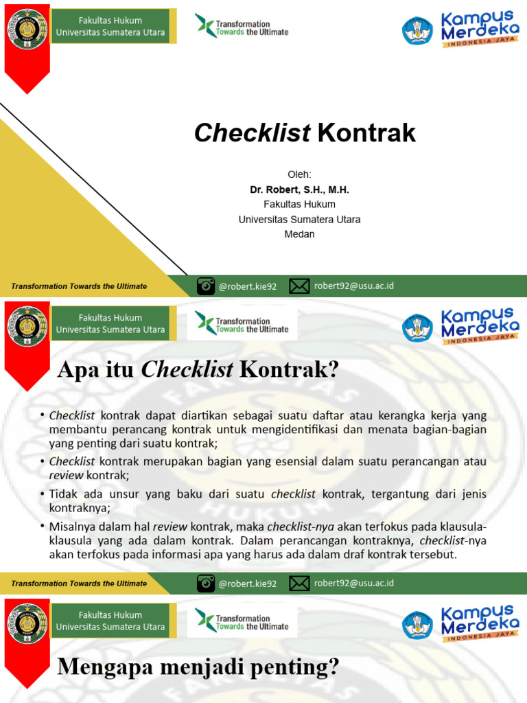 Checklist Kontrak | PDF