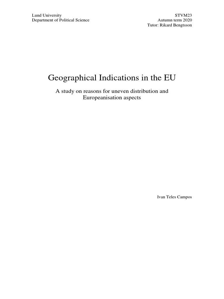 Geographical Indications in the EU | PDF | Uruguay Round | World Trade ...